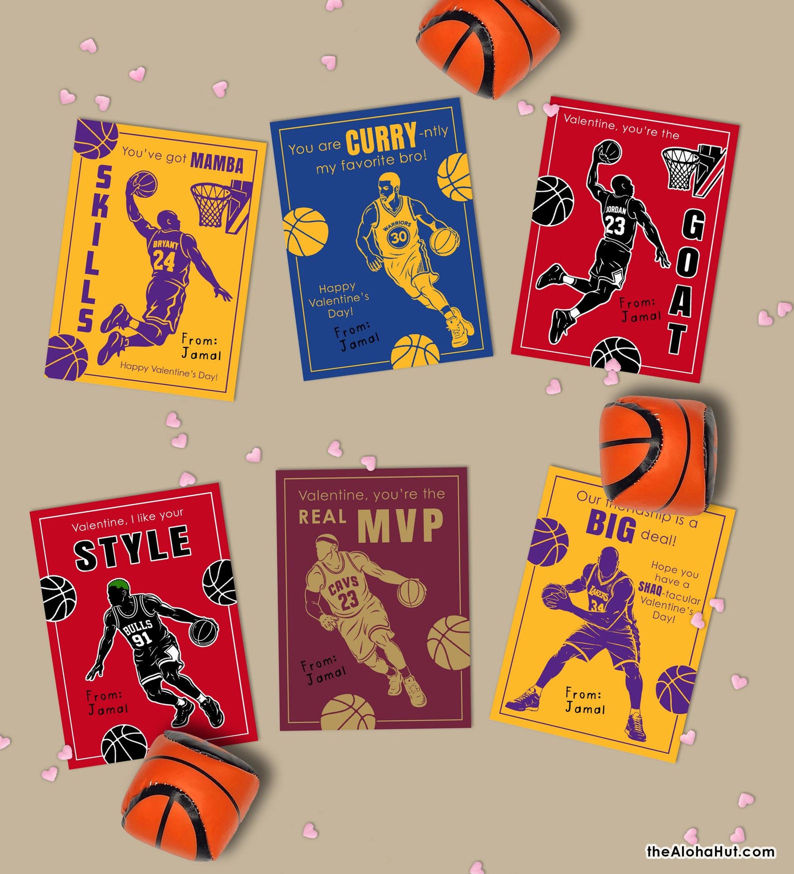 Basketball Valentine - Valentine's Day Card Gift Craft DIY School ...