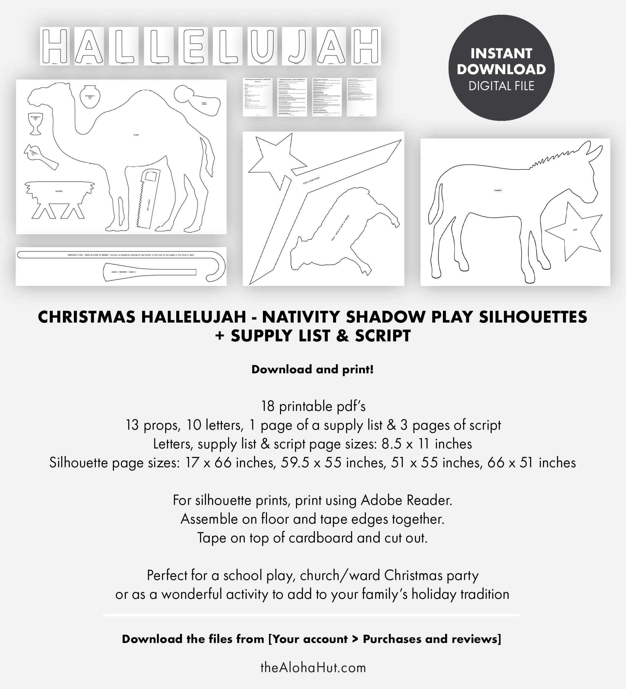 Christmas Nativity Shadow Play Program: Hallelujah Script and ...