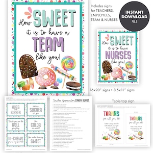 Candy Buffet Teacher Appreciation Week Idea - Signs & Food Labels Staff ...