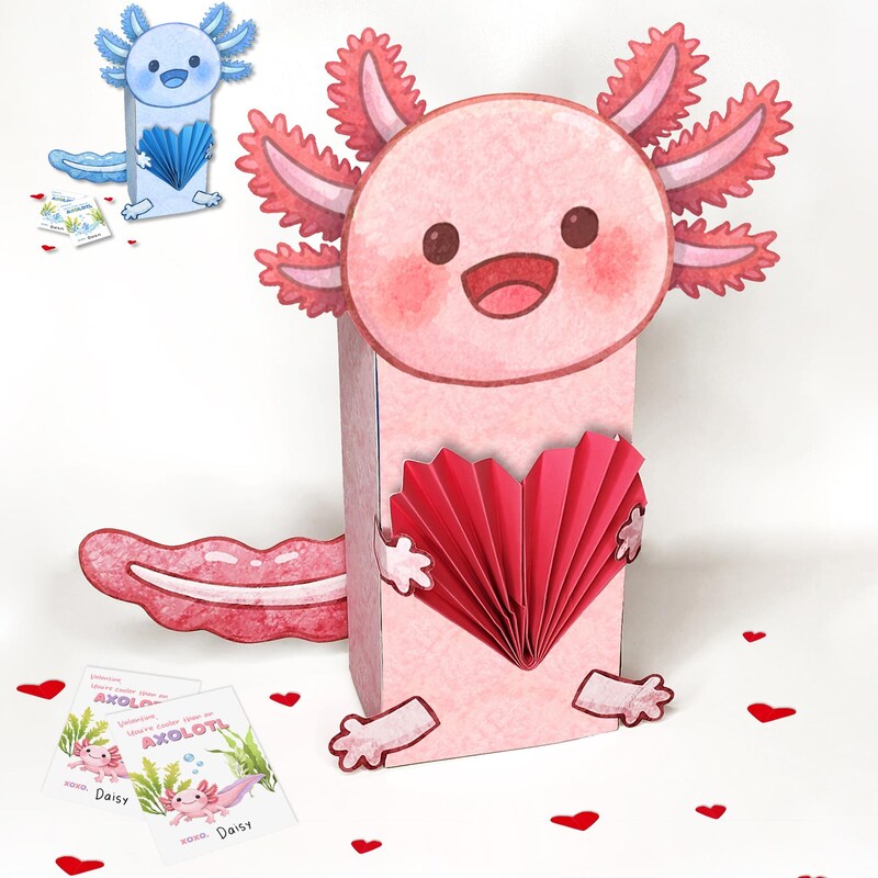 Axolotl Valentines Box - Etsy