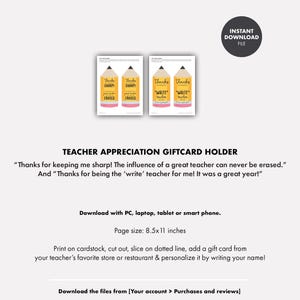 Pencil Teacher Appreciation Gift Card Holder - Teacher Appreciation ...