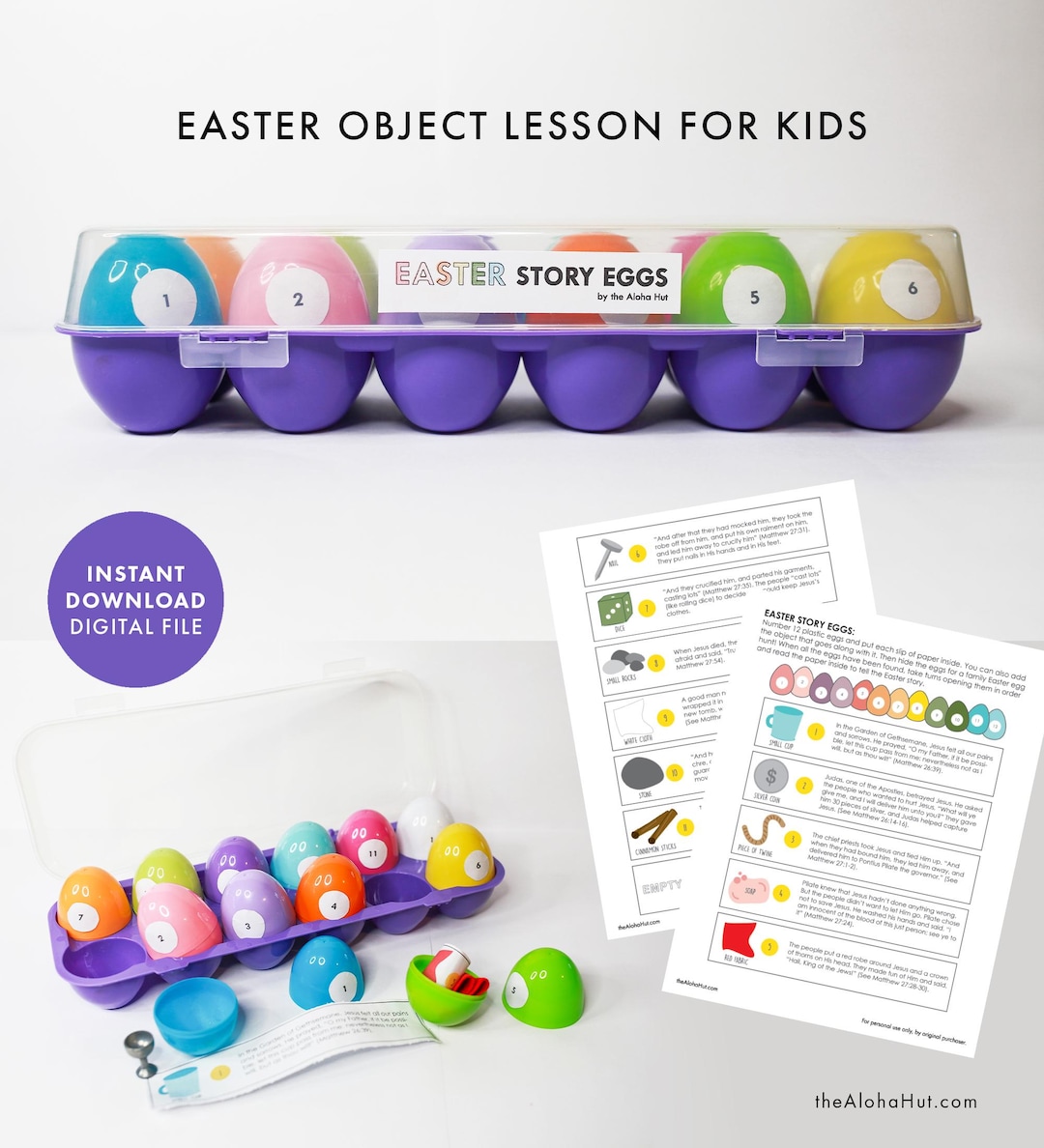 Easter Story Eggs Lesson, Kids Bible Activity (digital Download ...