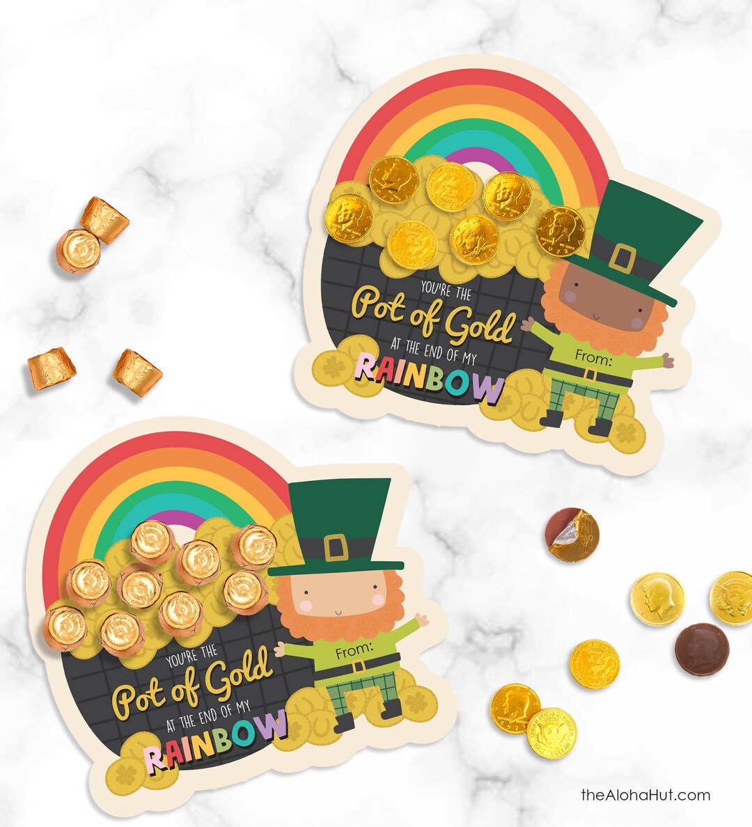 St. Patrick's Day Gift Tag - Pot of Gold Leprechaun Rainbow Teacher ...