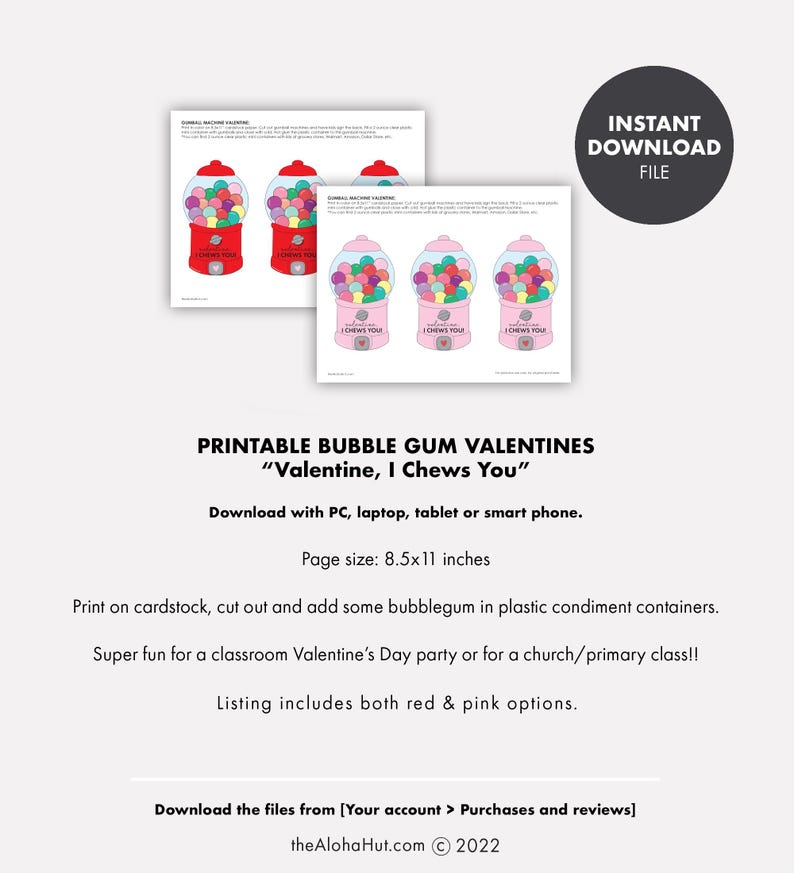 Gumball Machine Valentine - Valentine's Day Card Gift Craft DIY School ...