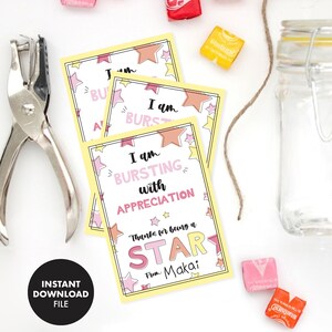 Starburst Candy Teacher Appreciation Gift Tag - Teacher Appreciation ...