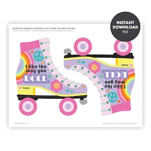 Retro Roller Skate Valentine - Valentine's Day Card Gift Craft DIY ...