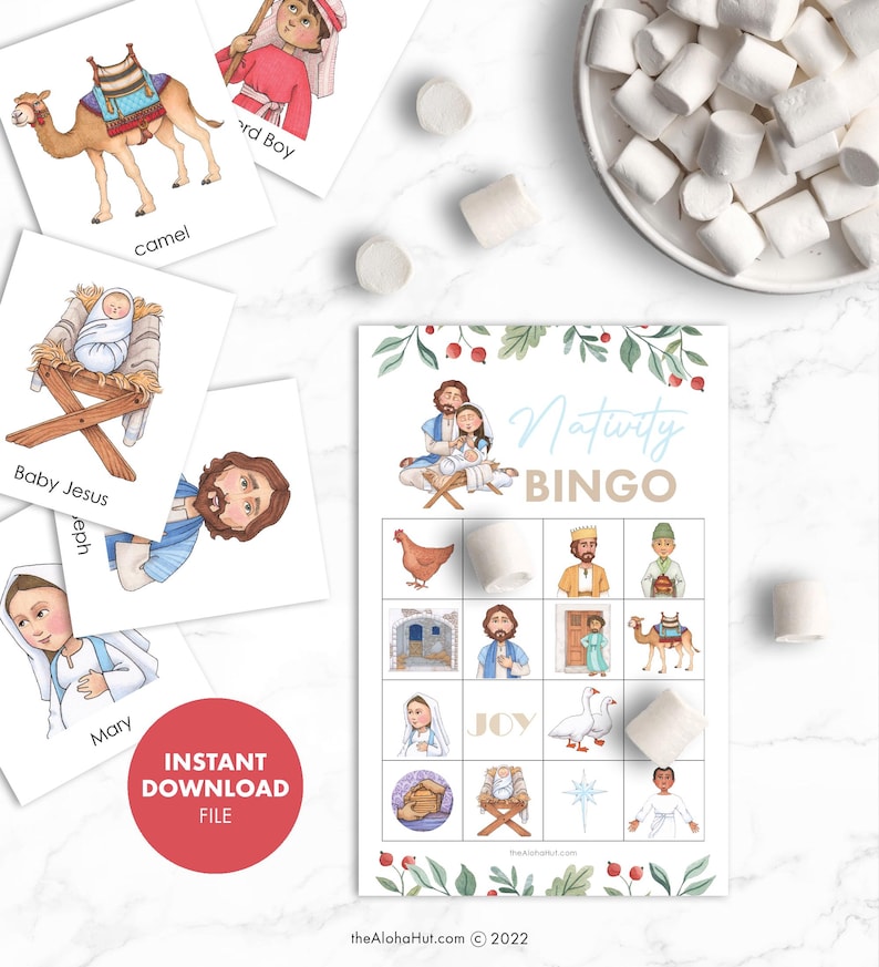 Christmas Nativity BINGO Game Jesus Christ Christian Religious Sunday ...