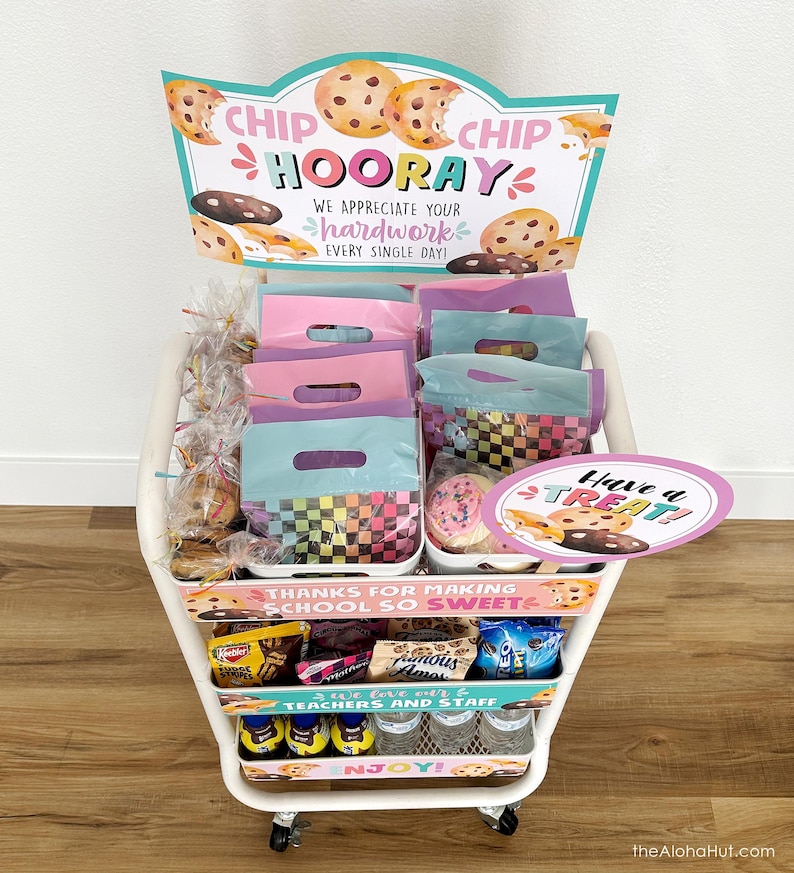 Cookie Snack Cart Sign - Teacher Appreciation Week Idea - Signs & Tags ...