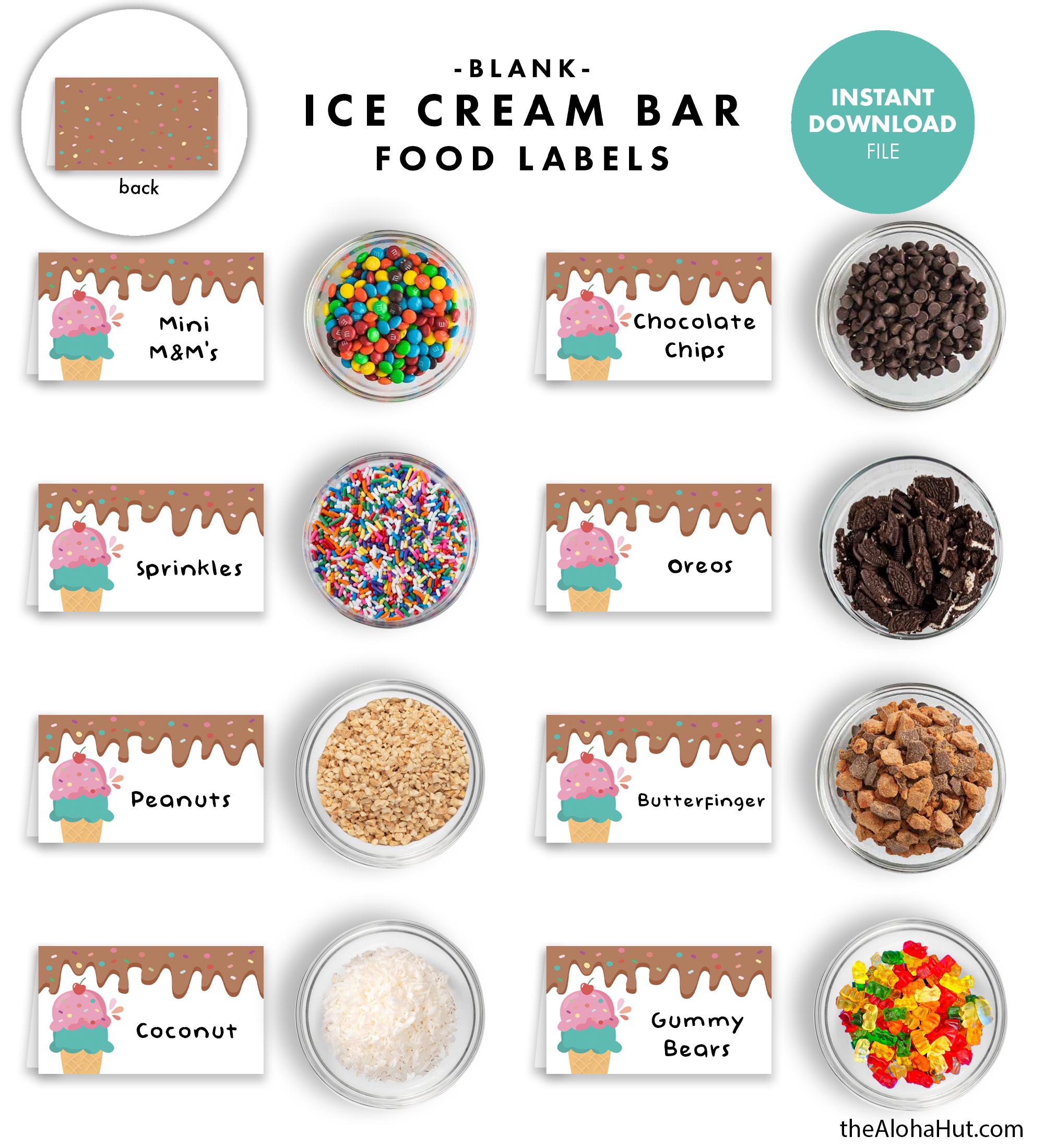 Ice Cream Bar Teacher Appreciation Week Idea - Signs & Food Labels Tent ...