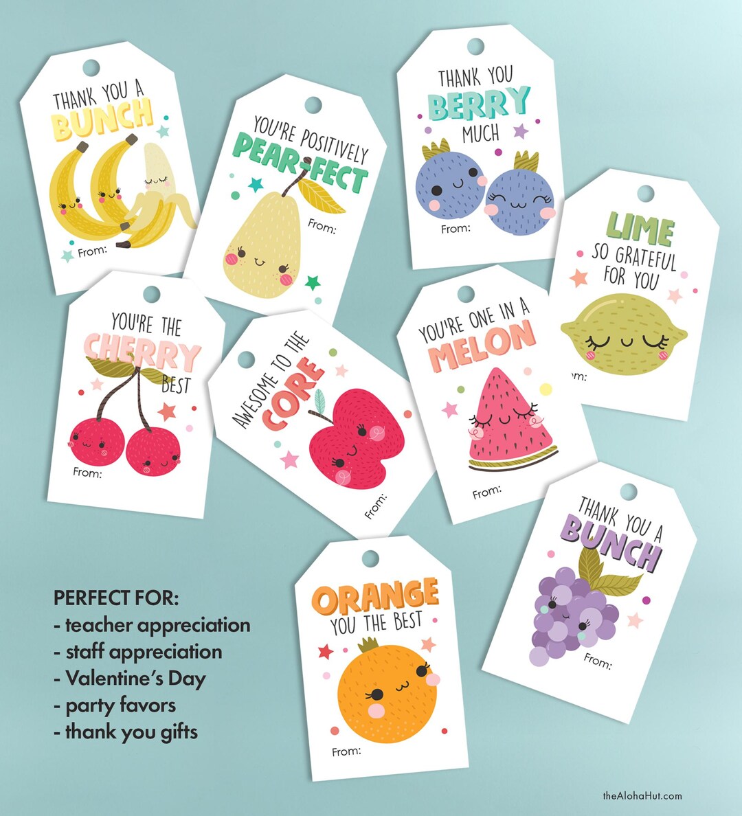 Fruit Thank You Tags - Teacher Appreciation Week Staff Nurse Employee ...