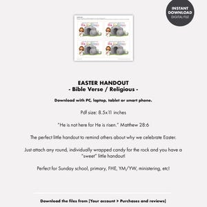 Bible Verse Easter Ministering Handout Gift Tag - Sunday School ...