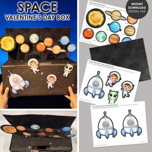 Space Galaxy Solar System Valentine's Day Box - Valentine Gift Craft ...