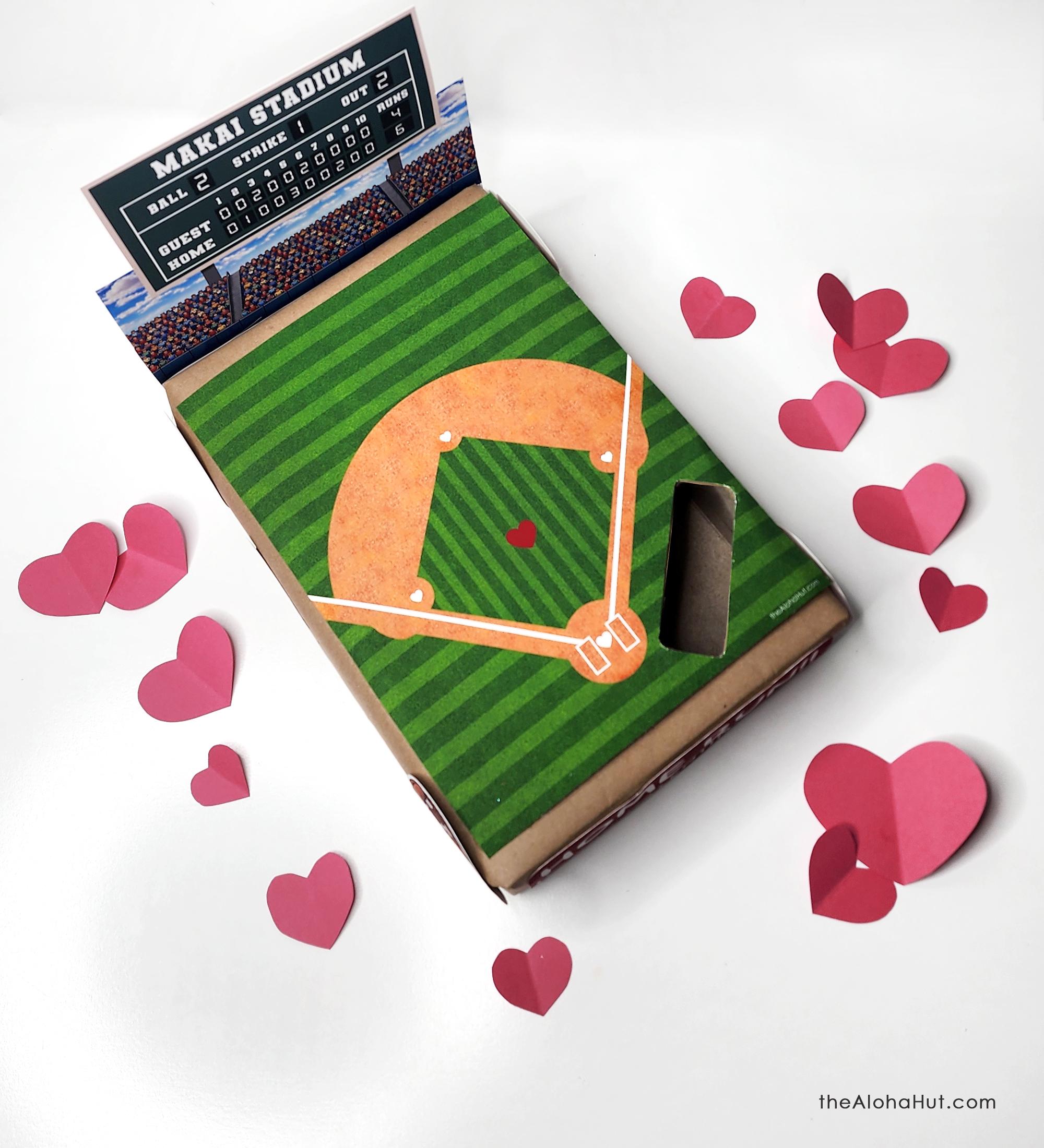 BASEBALL FIELD Valentine's Day Box - Printable Valentine Craft DIY ...