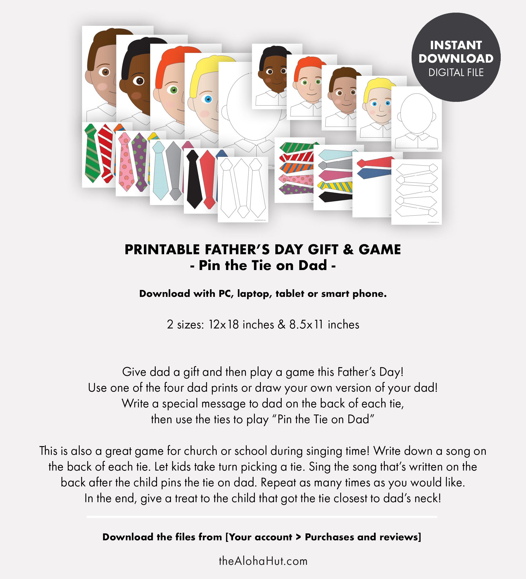 Father's Day Primary Singing Time Game Pin the Tie on Dad Kids Primary ...