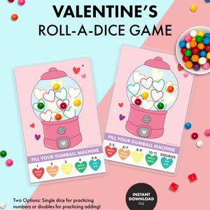 Roll A Dice Valentine's Day Party Game Vday Classroom Party Kids ...