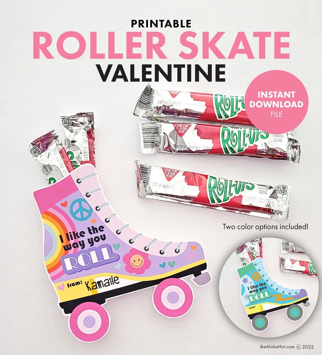 Retro Roller Skate Valentine - Valentine's Day Card Gift Craft DIY ...