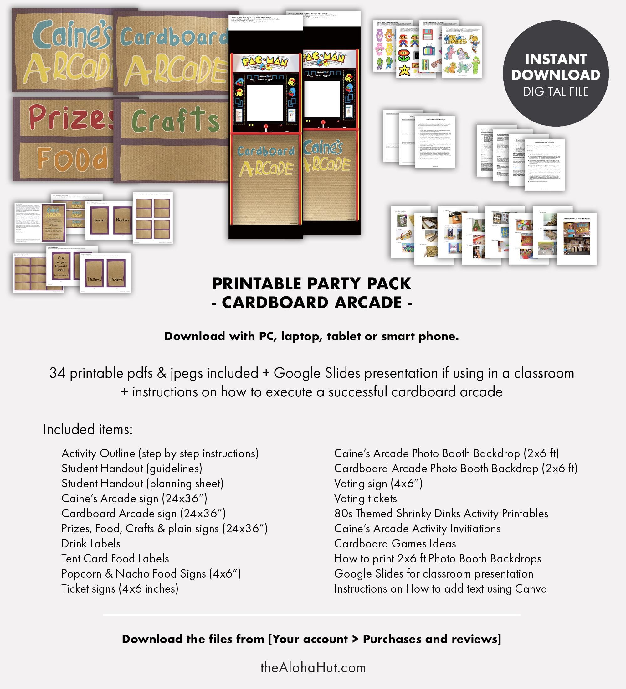 Cardboard Arcade Party Bundle - School Event Church Activity STEM Caine ...