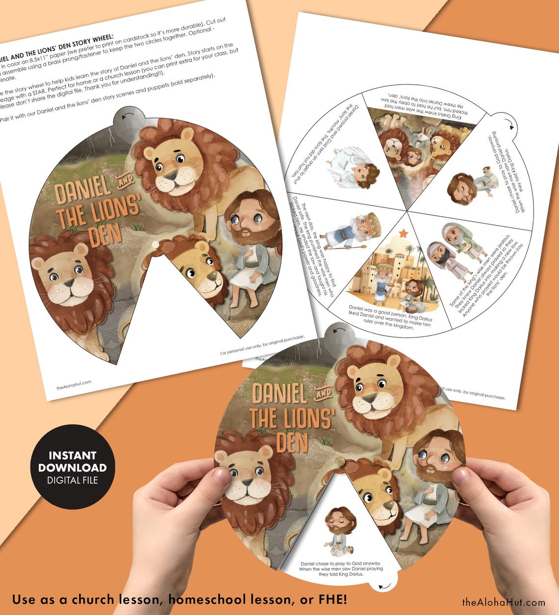 Daniel & the Lion's Den Story Wheel Kids Activity Lesson Bible Story ...