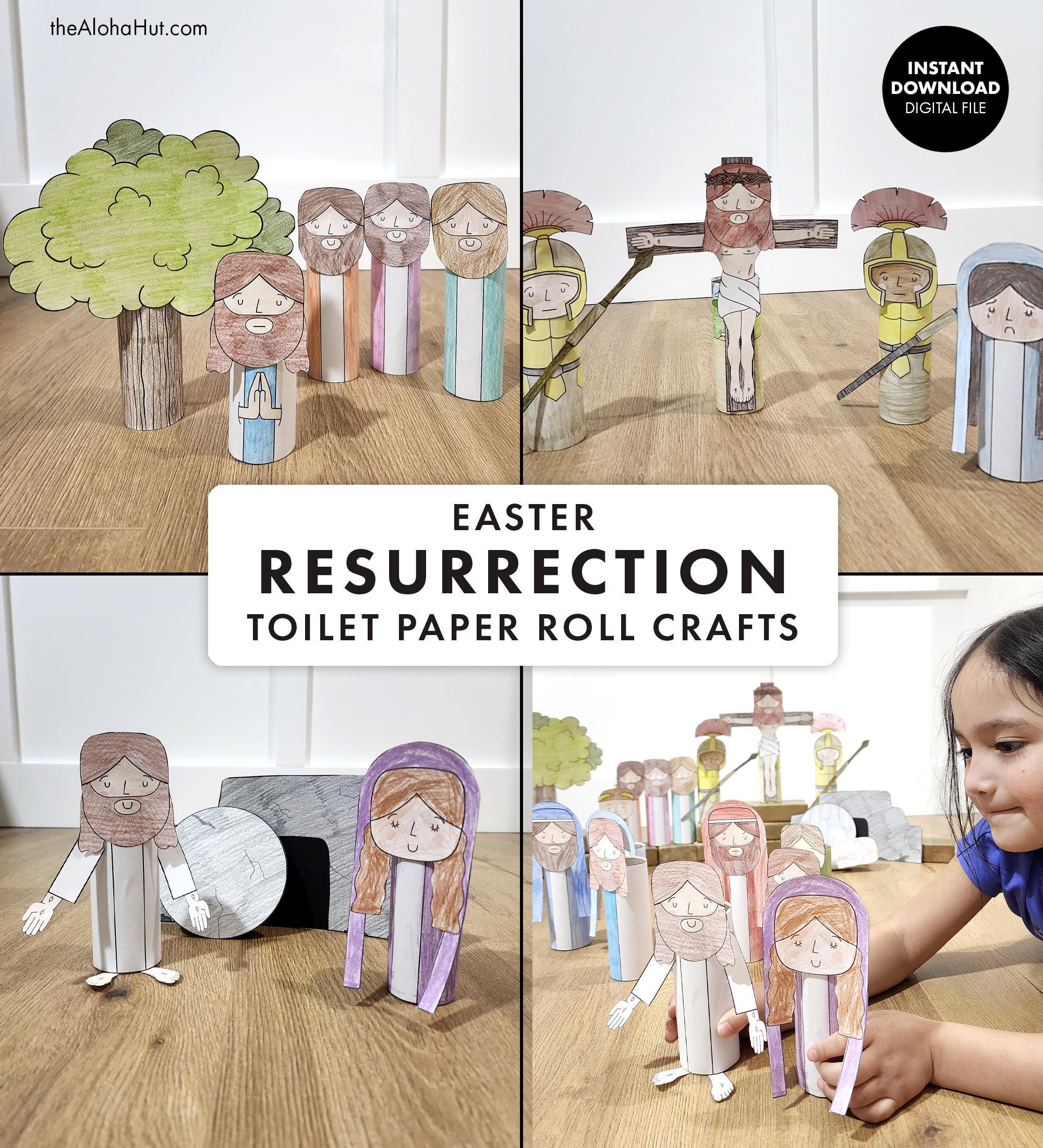 Easter Story Toilet Paper Roll Crafts – Kids Bible Activity (digital ...
