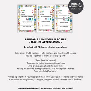 Giant Thank You Card for Teacher Appreciation Week Candygram Candy-gram ...