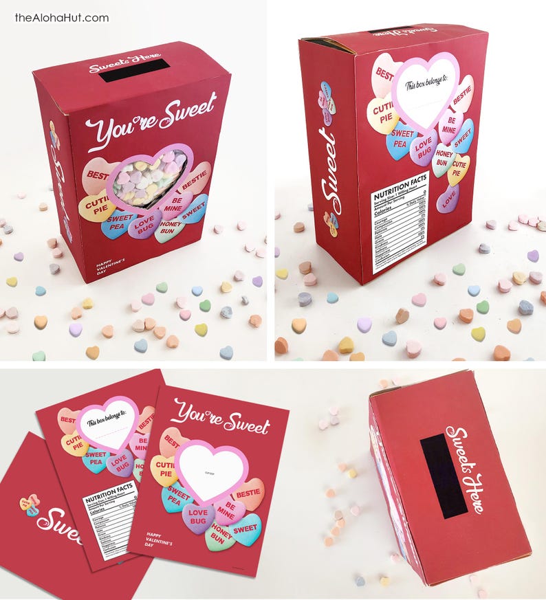 Conversation Hearts Valentine's Day Box - Valentine Gift Craft DIY ...