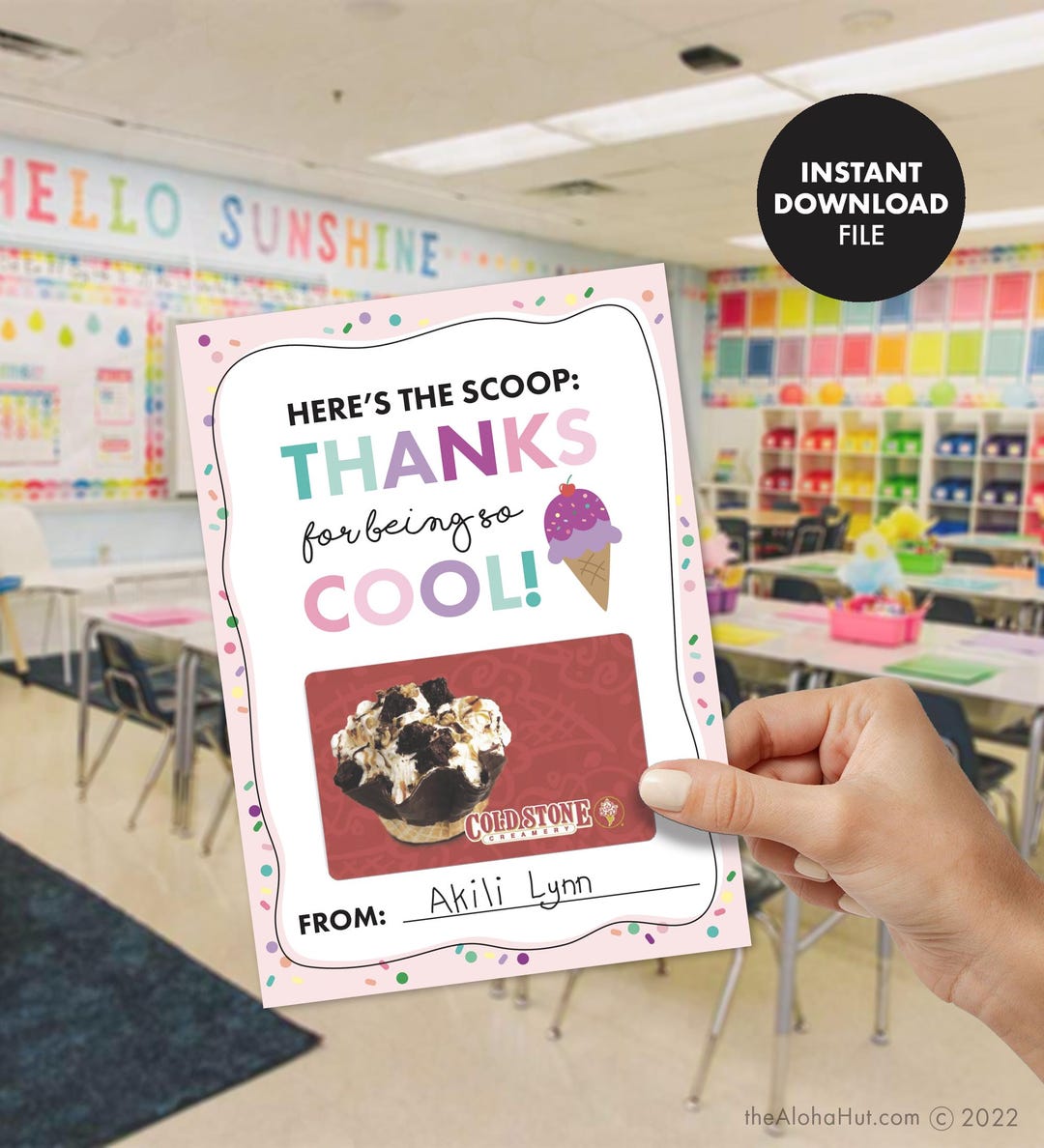 Ice Cream Teacher Appreciation Gift Card Holder - Teacher Appreciation ...