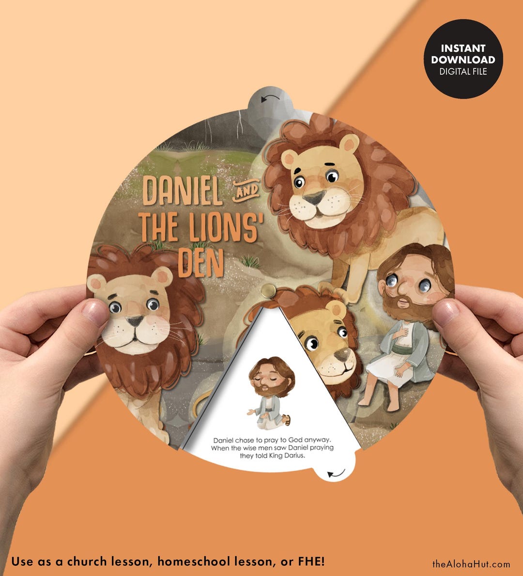 Daniel & the Lion's Den Story Wheel Kids Activity Lesson Bible Story Primary Jesus Christian ...