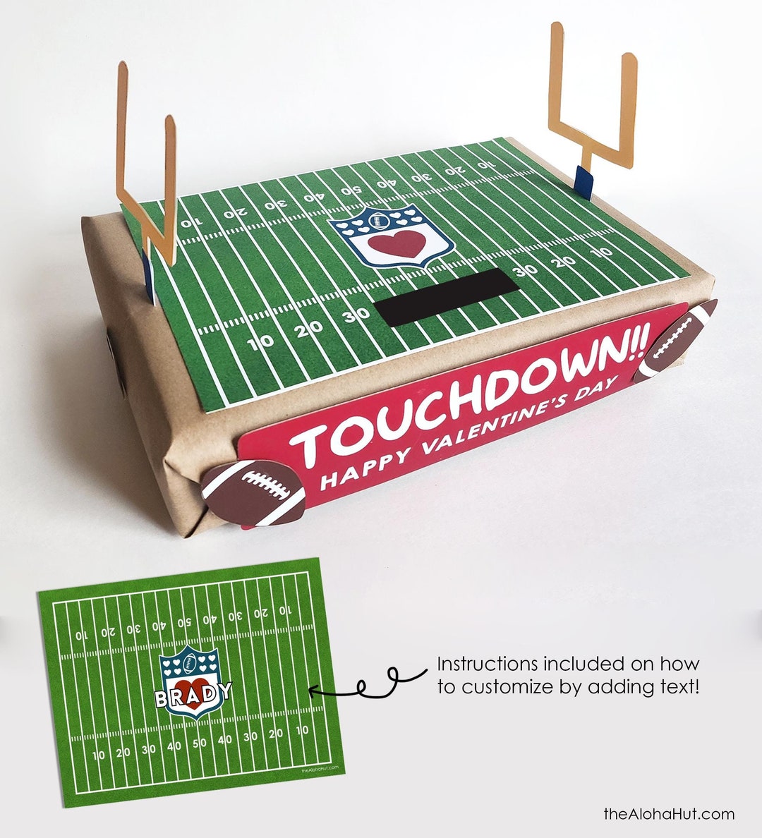 FOOTBALL FIELD Valentine's Day Box - Printable Valentine Craft DIY ...