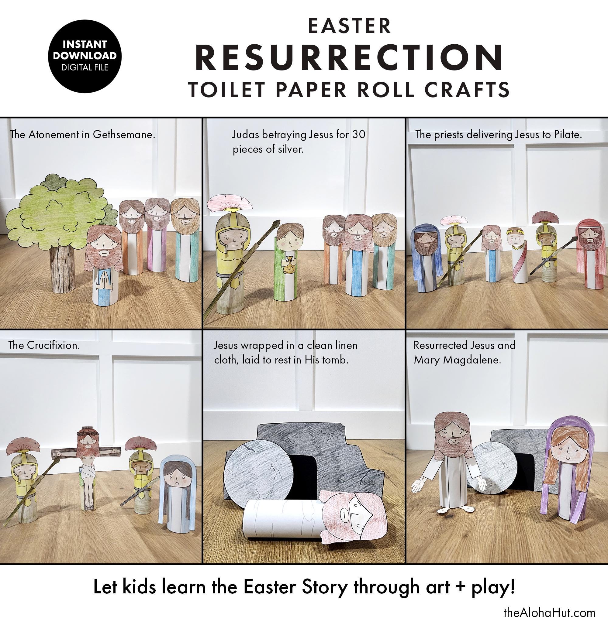 Easter Story Toilet Paper Roll Crafts – Kids Bible Activity (digital ...