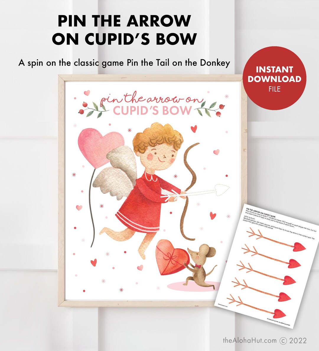 Pin the Tail Valentine's Day Party Game Classroom Party Toddler Kids ...