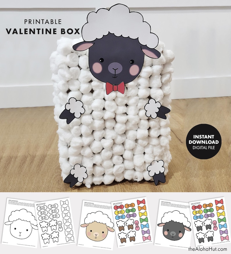 Sheep Valentine's Day Box - Valentine Gift Craft DIY School Classroom ...