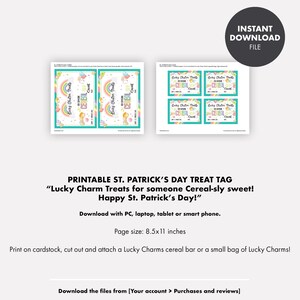 St. Patrick's Day Gift Tag - for Someone Cereal-sly Sweet Friend ...