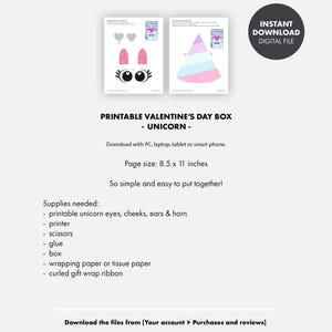 Unicorn Valentine's Day Box - Valentine Gift Craft DIY School Classroom ...