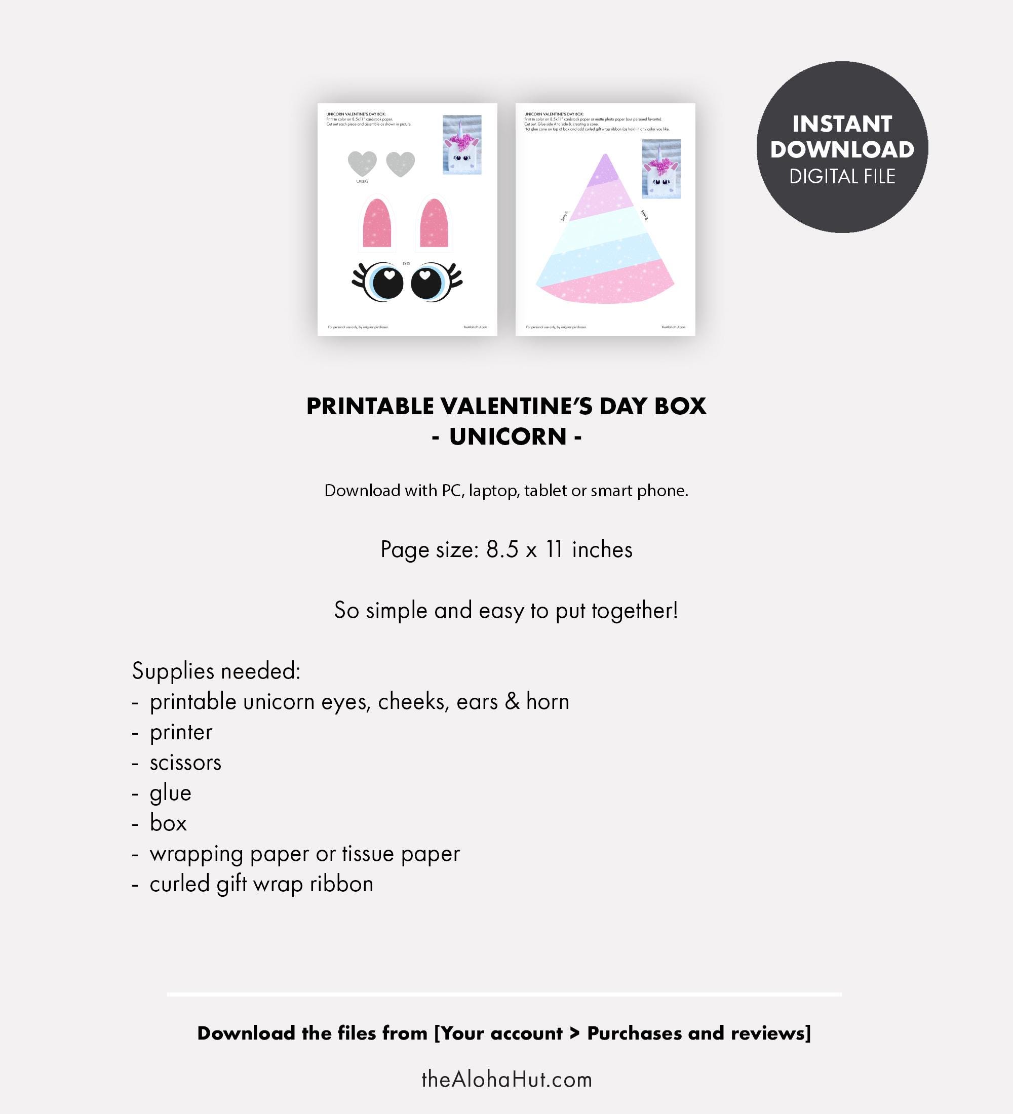 Unicorn Valentine's Day Box - Valentine Gift Craft DIY School Classroom ...