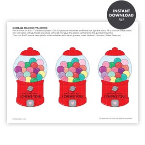 Gumball Machine Valentine - Valentine's Day Card Gift Craft DIY School ...