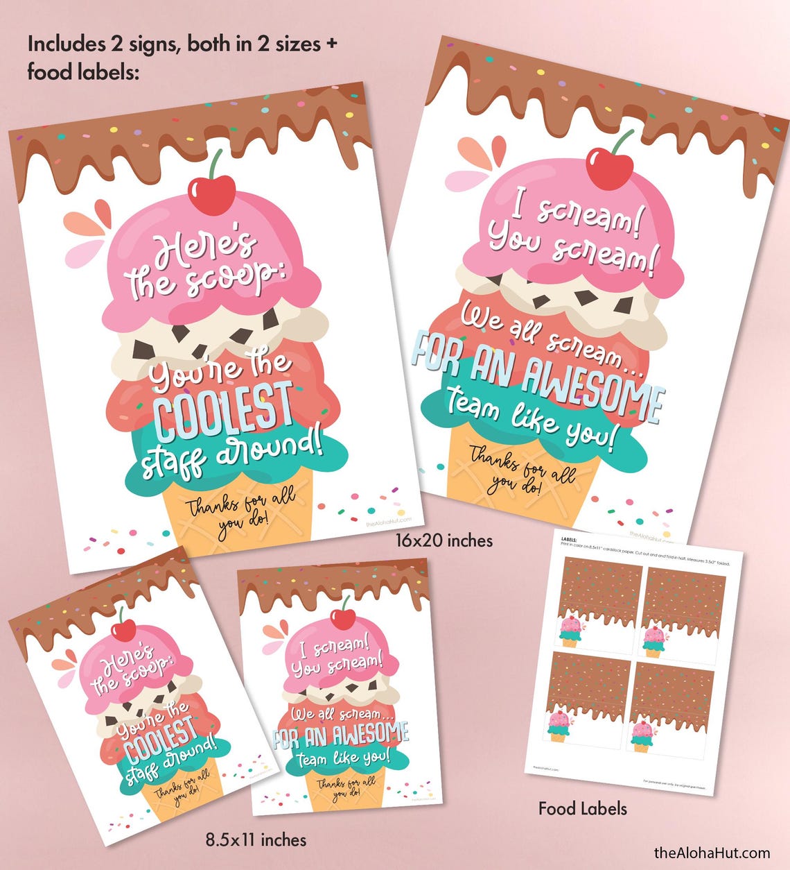 Ice Cream Bar Teacher Appreciation Week Idea - Signs & Food Labels Tent ...