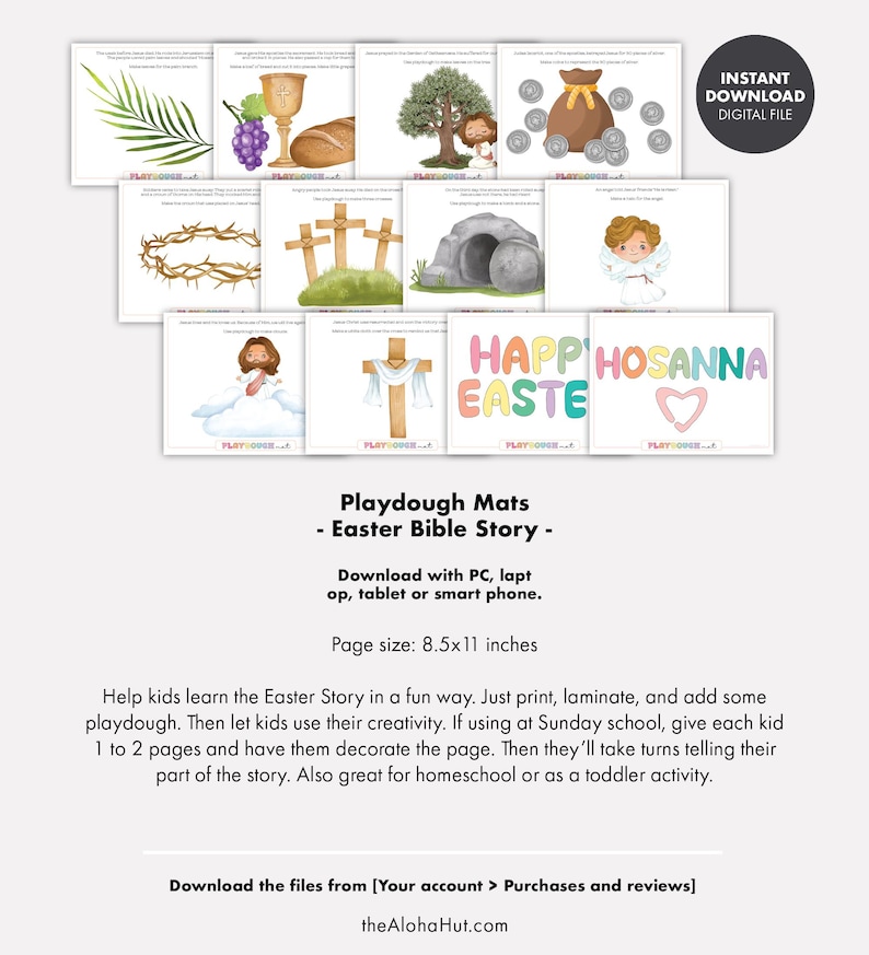 Easter Holy Week Playdough Mats (digital Download) Play Dough Preschool ...