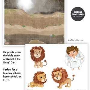 Daniel & the Lion's Den Puppets Scenes Kids Activity Lesson Bible Story ...