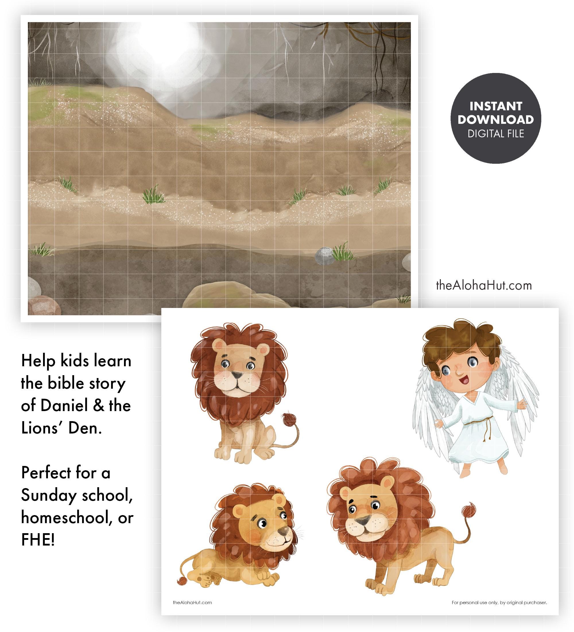 Daniel & the Lion's Den Puppets Scenes Kids Activity Lesson Bible Story ...