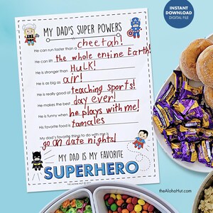 Superhero Father's Day Cards Coloring Pages + Questionnaire Activity ...
