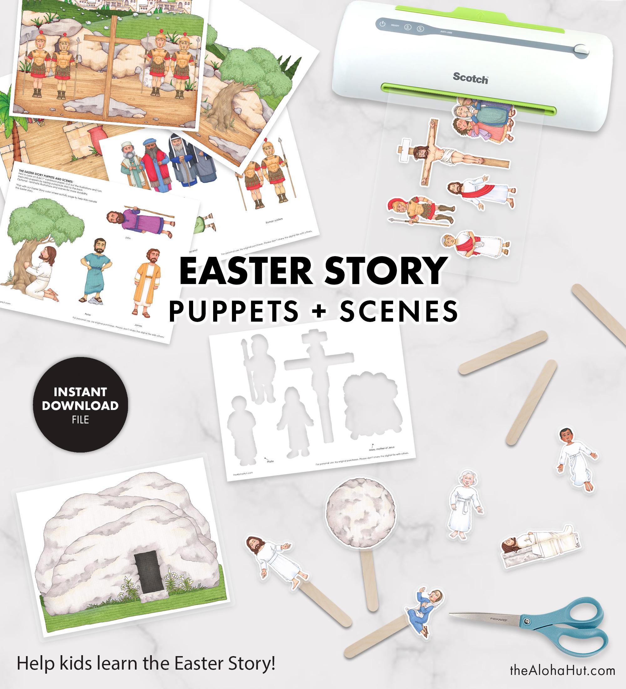 Easter Story Puppets & Scenes: Sunday School Lesson (digital Download ...