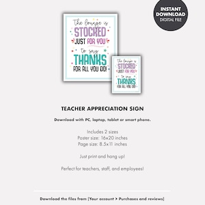 Snack Cart Teacher Appreciation Week Idea Sign Staff Employee Nurse ...