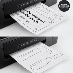 Father's Day Toolbox Card / Coloring Page Activity Kids Craft Gift for ...