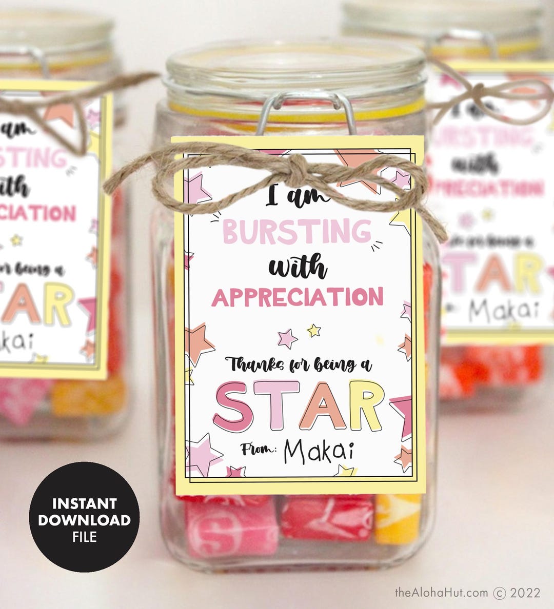 Starburst Candy Teacher Appreciation Gift Tag - Teacher Appreciation ...