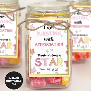 Starburst Candy Teacher Appreciation Gift Tag - Teacher Appreciation ...