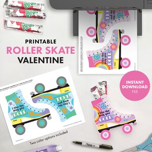 Retro Roller Skate Valentine - Valentine's Day Card Gift Craft DIY ...