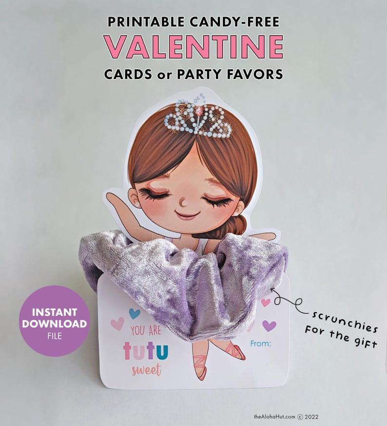 Dance Ballerina Valentine - Valentine's Day Card Gift Craft DIY School ...