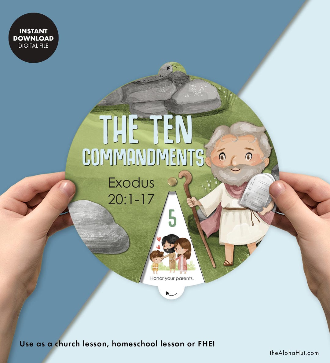 The Ten Commandments Story Wheel Kids Activity Lesson Bible Story ...