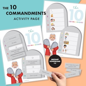 The Ten Commandments Memory Game Activity Pages Lesson Bible Story ...