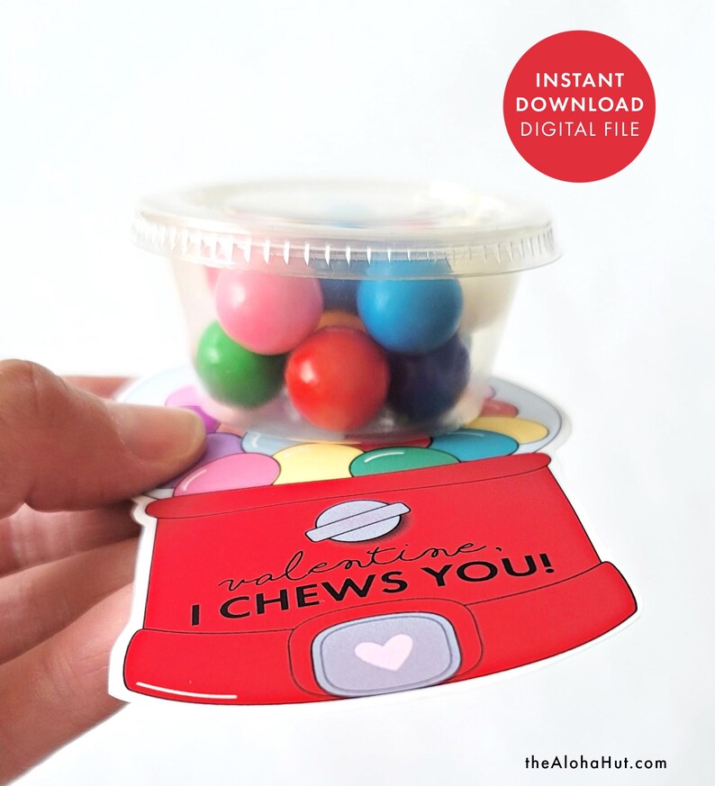 Gumball Machine Valentine - Valentine's Day Card Gift Craft DIY School ...